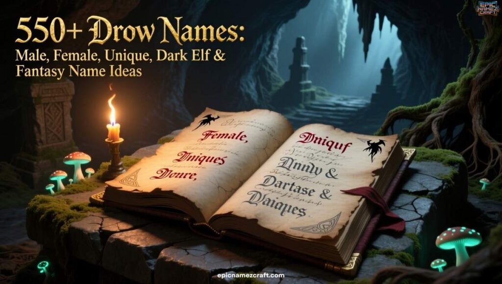 550+ Drow Names: Male, Female, Unique, Dark Elf & Fantasy Name Ideas